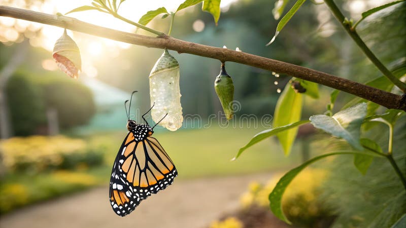 A Realistic Image of a Butterfly Emerging from Its Chrysalis ...