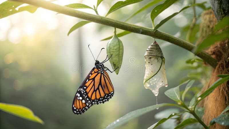A Realistic Image of a Butterfly Emerging from Its Chrysalis ...