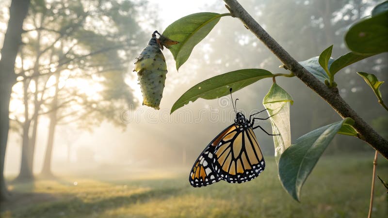 A Realistic Image of a Butterfly Emerging from Its Chrysalis ...