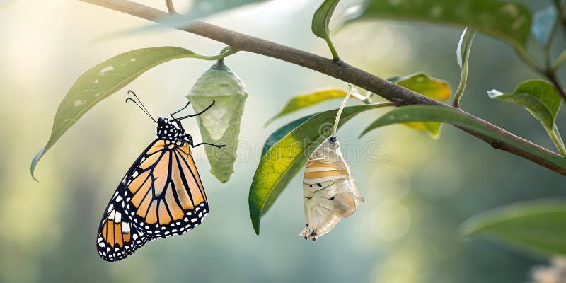A Realistic Image of a Butterfly Emerging from Its Chrysalis ...