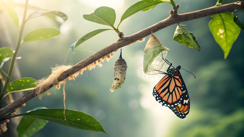 A Realistic Image of a Butterfly Emerging from Its Chrysalis ...