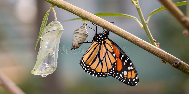 A Realistic Image of a Butterfly Emerging from Its Chrysalis ...