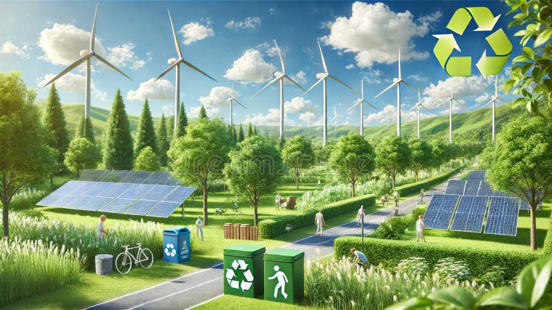 Realistic Depiction of Environmental Sustainability Stock Illustration ...