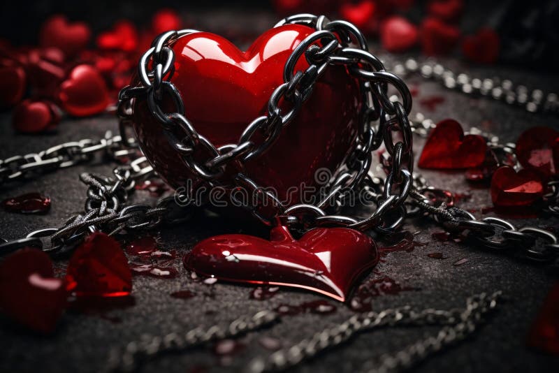 Realistic Image of a Chained Heart Stock Illustration - Illustration of ...