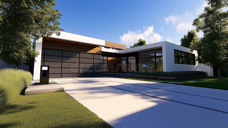 Realistic Image of a Completed Custom Home - Elegant Design and ...