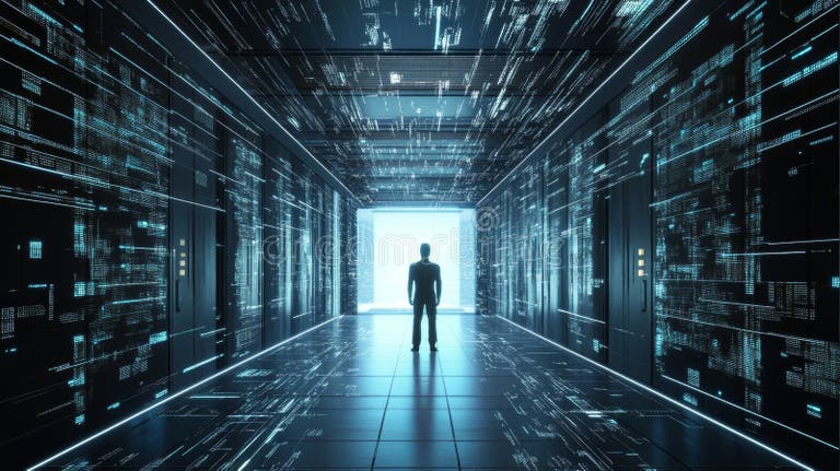 Realistic Image Depicting Digital Data Access and Network Connectivity in Cyberspace Environment ...