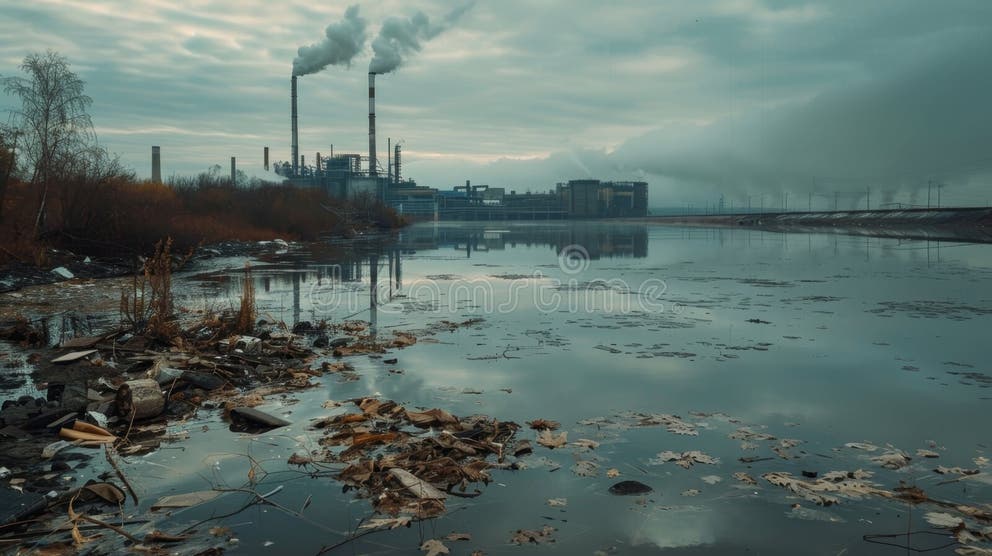 Realistic Image Depicting Pollution in Reservoir, Environmental Issue ...