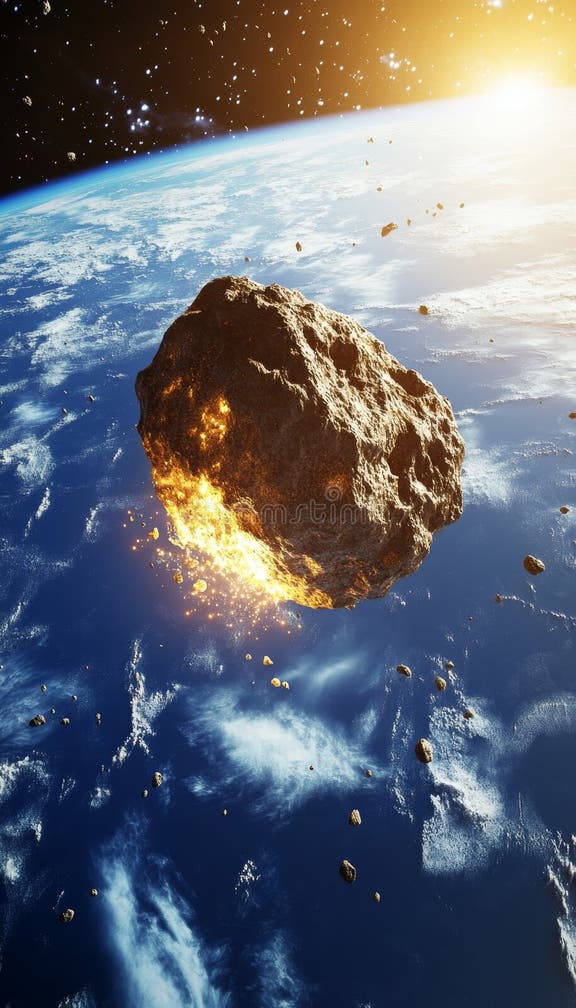 Realistic Image of a Giant Asteroid on a Collision Course with Earth ...