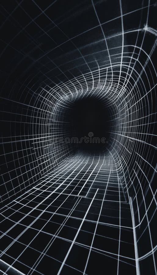 Realistic Image of Grid Tunnel Geometry Highlighting Depth and ...