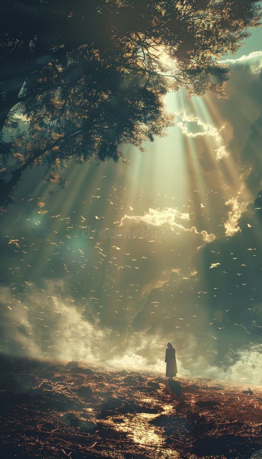 A Realistic Image Illustrating a Ray of Hope, Symbolizing Positivity ...