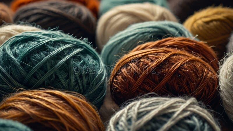 Realistic Image of Knitting Threads of Different Textures Hairy ...
