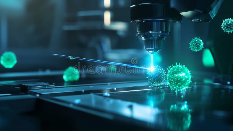 Realistic Image of Laser Targeting Cells Representing Precision in ...