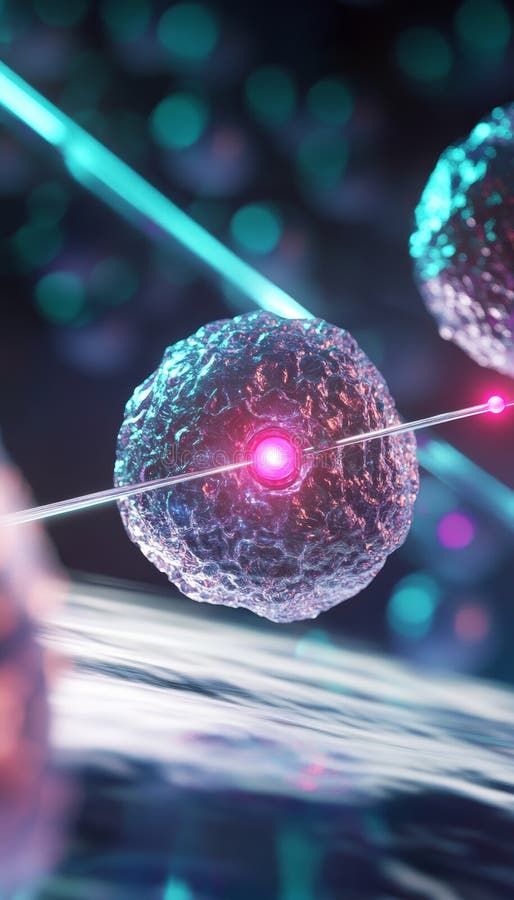Realistic Image of Laser Targeting Cells Showcasing Precision and ...