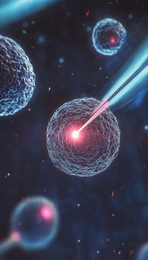 Realistic Image of Laser Targeting Cells Showcasing Precision in ...