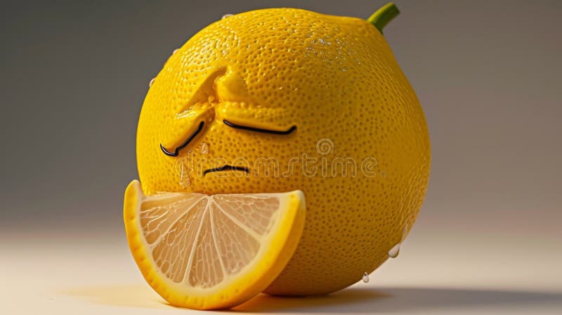 Sad Lemon with Human-like Expression Stock Photo - Image of emotional ...