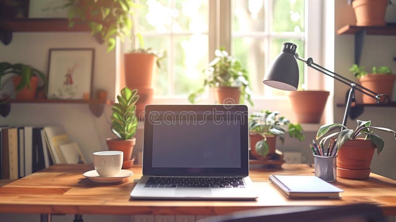 Realistic Image Minimalist Style for Work Station at Home. Work from ...