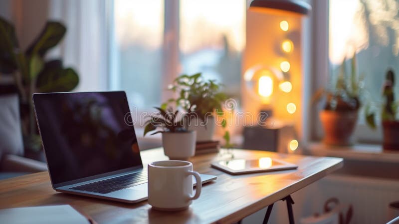 Realistic Image Minimalist Style for Work Station at Home. Work from ... Realistic Image Minimalist Style for Work Station at Home. Work from ...