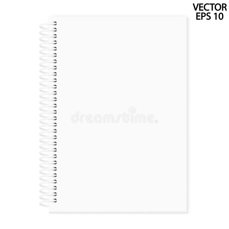 Realistic Image of a Notepad. White Sheets of a Notebook Fastened by a ...