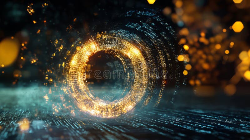 A Realistic Image of a Number Rising from Code Lines, Merging Digital ...