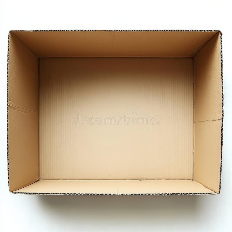 A Realistic Image of an Open Cardboard Box with Flaps Lifted ...