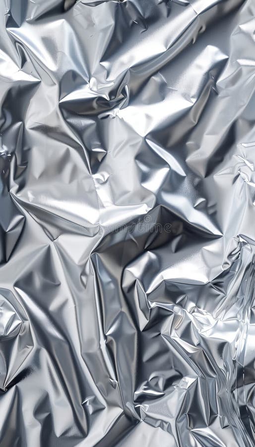 Realistic Image of a Rectangular Aluminum Foil Layout with Smooth ...