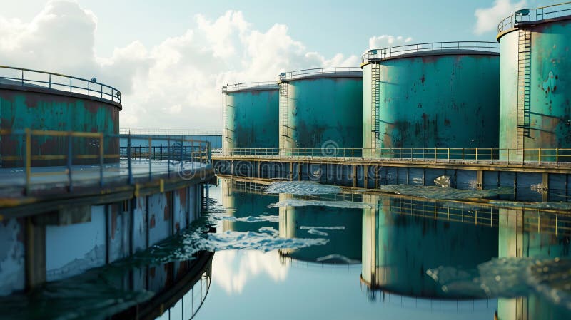 Realistic Image Showing Nuclear Waste Storage Tanks for Enhanced Search ...