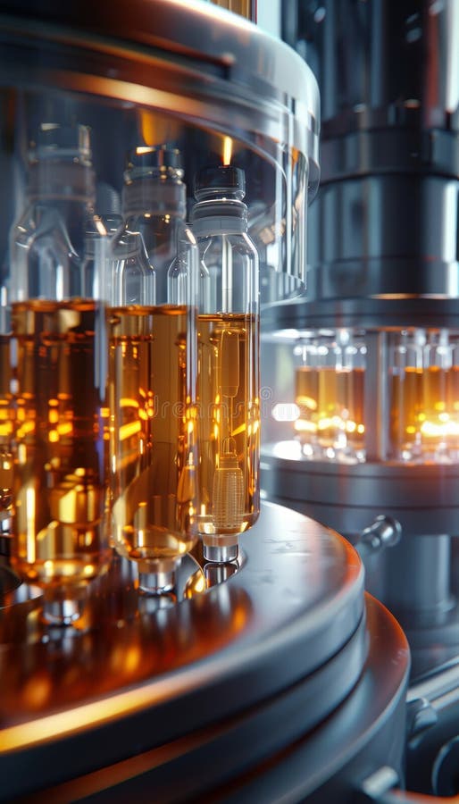 Realistic Image of Vials in a Sterile Lab Emphasizing Precision in ...