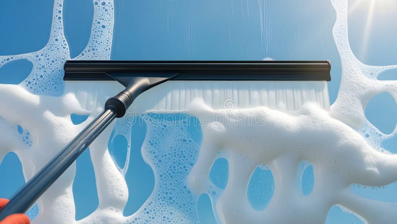 A Realistic Image of a Window Cleaning in Progress Stock Illustration ...