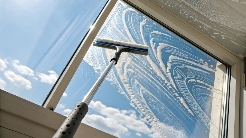 A Realistic Image of a Window Cleaning in Progress Stock Illustration ...