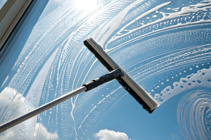 A Realistic Image of a Window Cleaning in Progress Stock Illustration ...