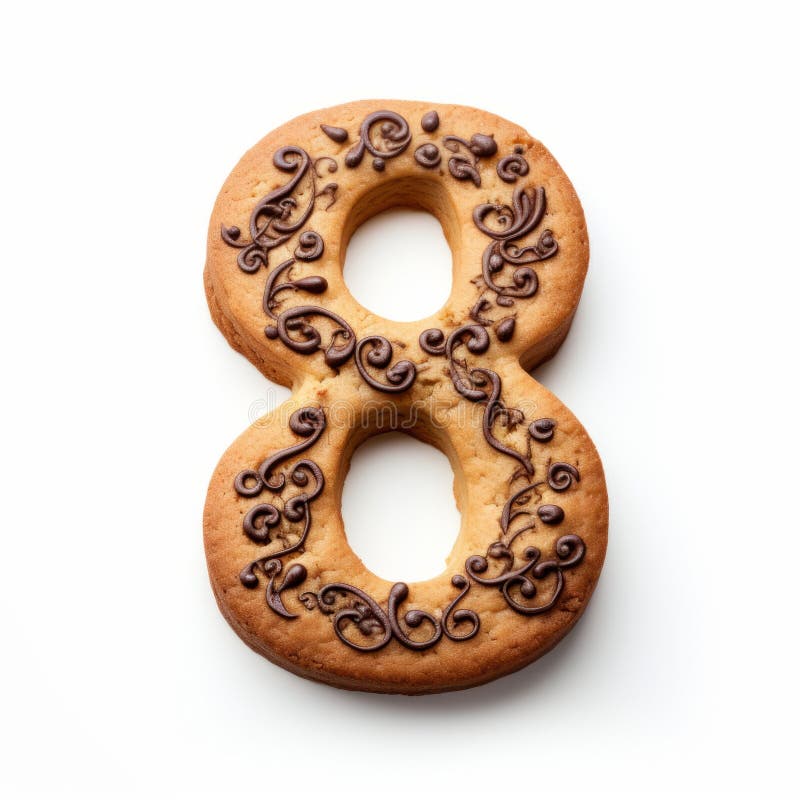 Realistic Impression: Elongated and Dramatic Number Eight Cookie Stock ...
