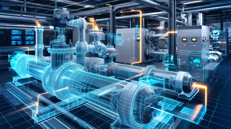 Realistic Industrial Control Room Showcasing Advanced Engineering and ...