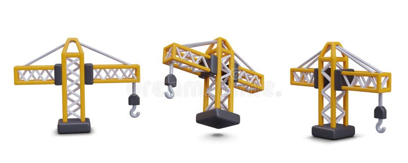 Realistic Industrial Lifting Crane. Tall Construction Equipment with ...