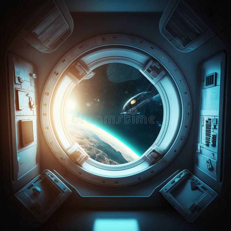 Realistic Spaceship Interior Stock Illustration - Illustration of ...