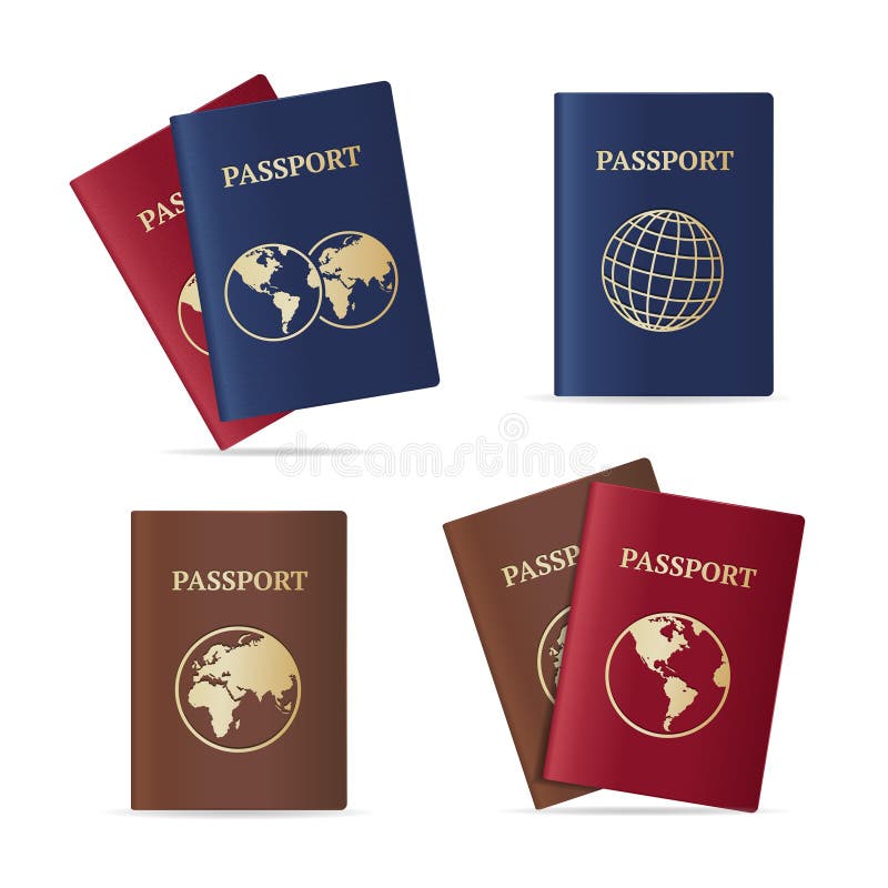 Vector Passport Set. Flat Design Stock Vector - Illustration of citizen ...