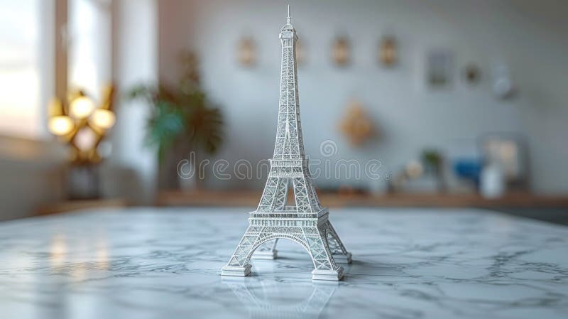 Realistic Intricate Eiffel Tower with Delicate Shading Isolated on ...