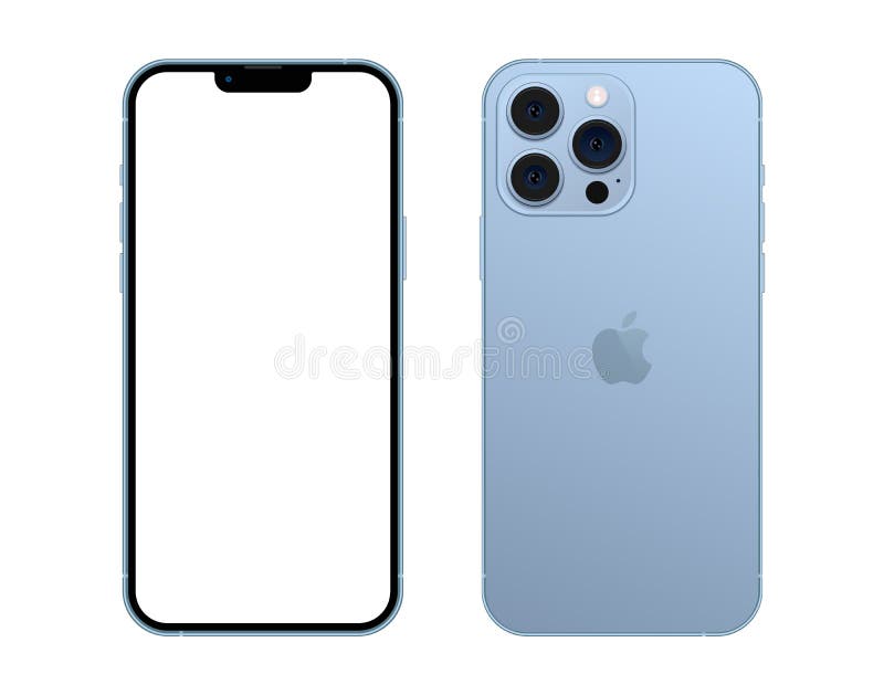 Realistic IPhone 13 Pro Mockup, Smartphone Vector White Screen, IPhone ...