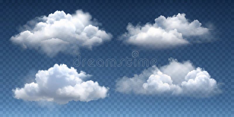 Realistic Isolated Cloud Set Stock Illustration - Illustration of ...