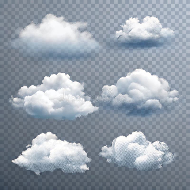 Realistic Isolated Cloud Set Stock Illustration - Illustration of ...