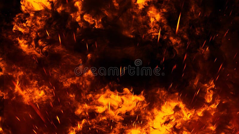 Realistic Isolated Fire Effect for Decoration and Covering on Black ...