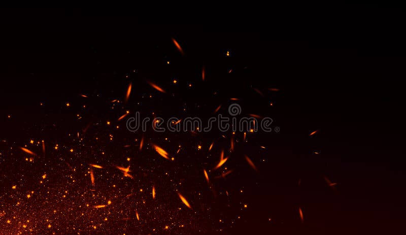Realistic Isolated Fire Effect for Decoration and Covering on Black ...