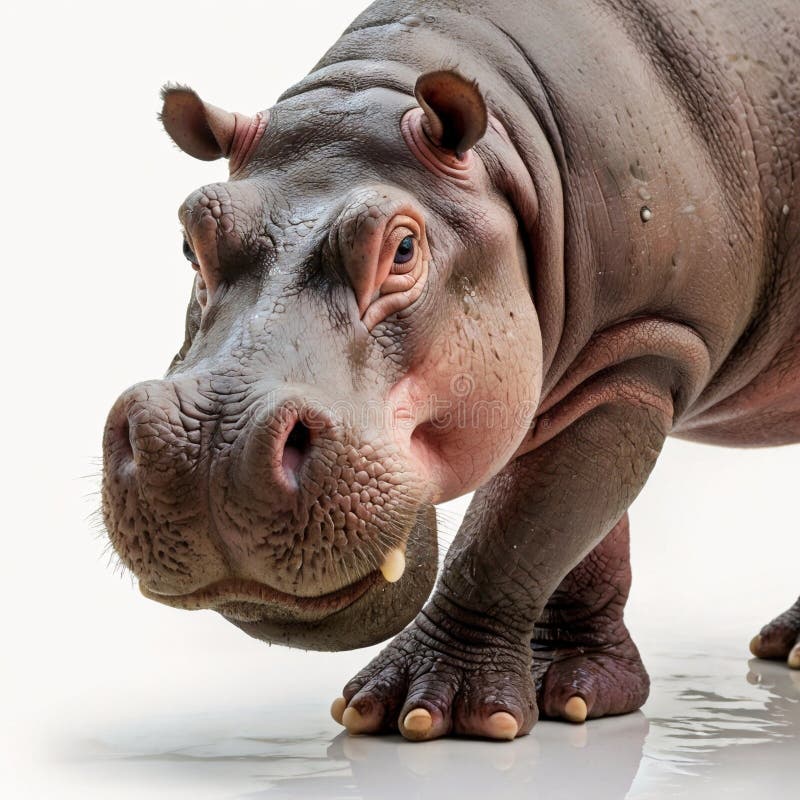 Realistic isolated Hippo stock illustration. Illustration of mammals ...