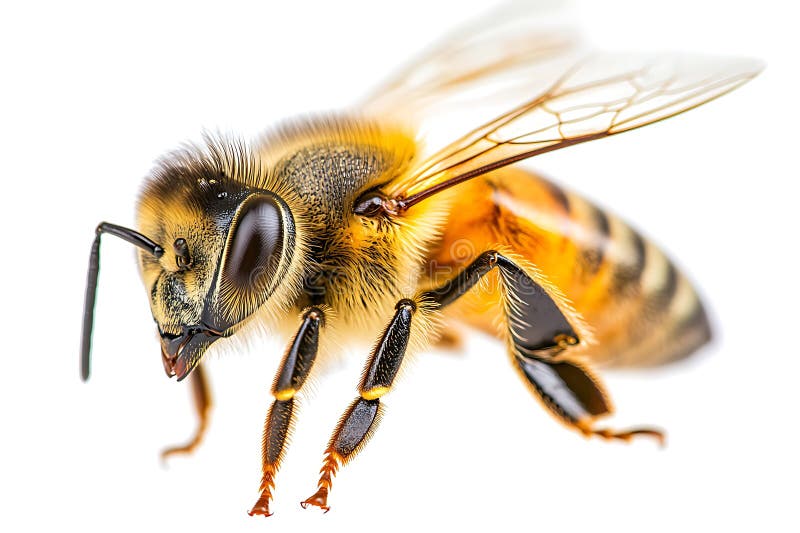 Realistic Isolated Honey Bee Art with Stunning Stock Illustration ...