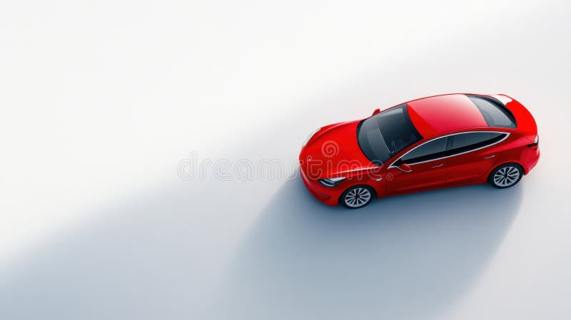 Realistic Isolated Red Car with Shadow Effects Stock Photo - Image of ...