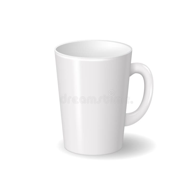 Realistic Isolated White Ceramic Cup with Shadows. Template for Brand ...