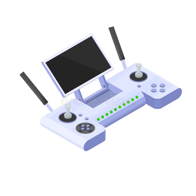 Realistic Isometric Illustration of Drone Remote Control To it. Stock ...