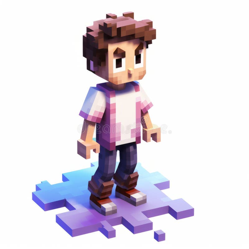 Realistic Isometric Minecraft Sprite of Liam in 8-bit Pixel Cartoon ...