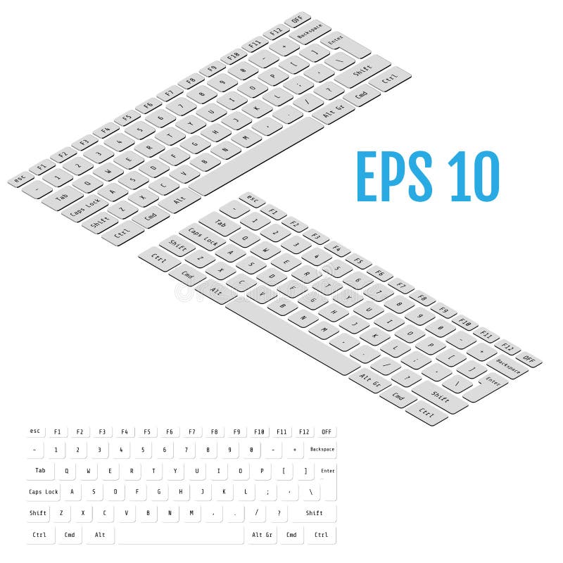 Realistic Isometry of Modern Keyboard. Vector Illustration Stock Vector ...