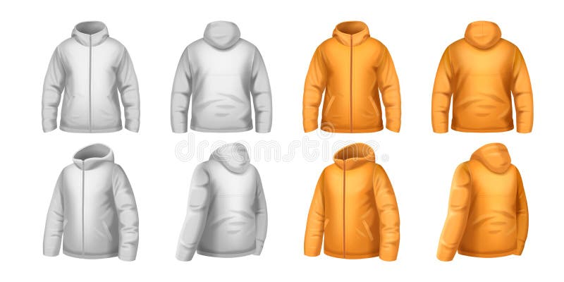 Realistic Jacket Mockup Set Stock Vector - Illustration of color ...