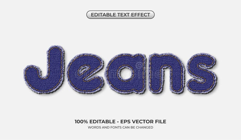Realistic Jeans Text Effect. Editable Three-dimensional Denim Text ...